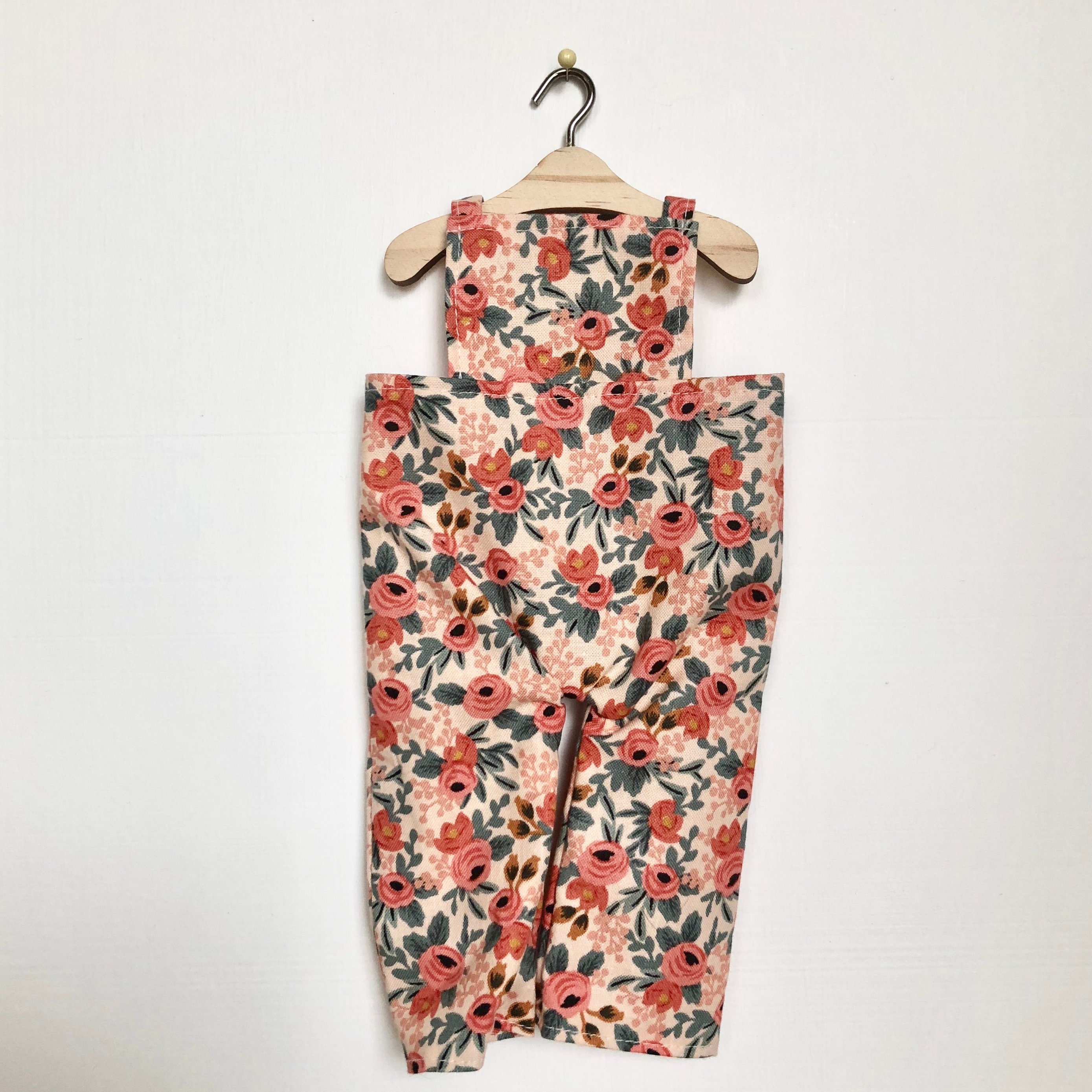 Peach Floral Overalls