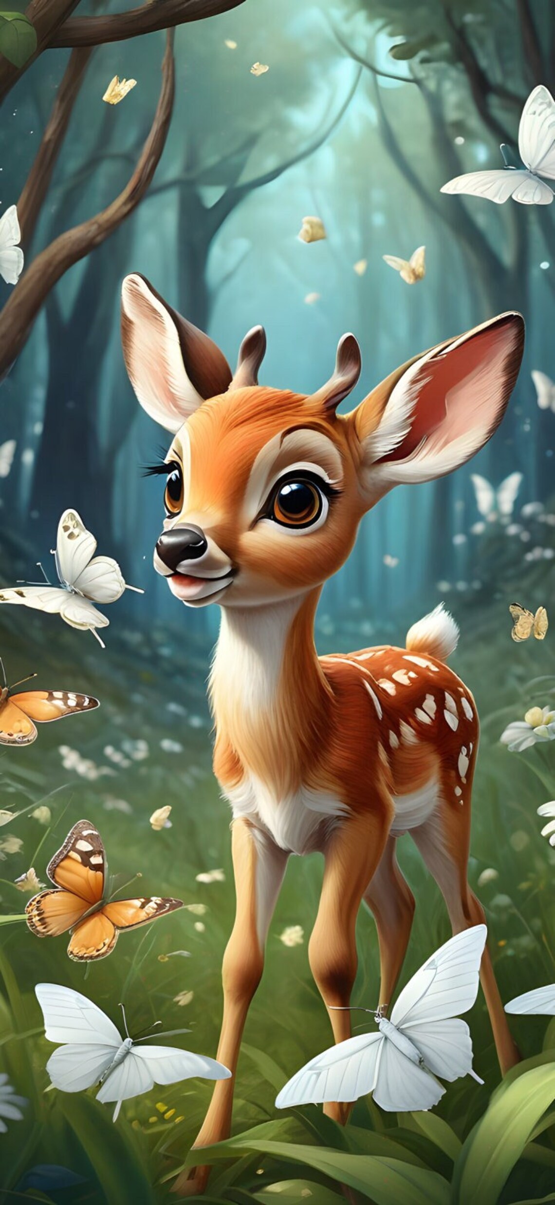 Bambi With Butterflies - Etsy