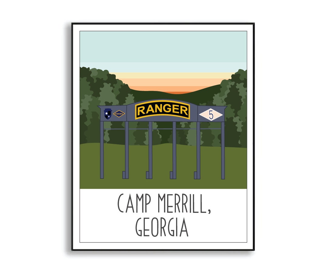 Camp Merrill Poster, Duty Station Sign, Georgia Military Base ...