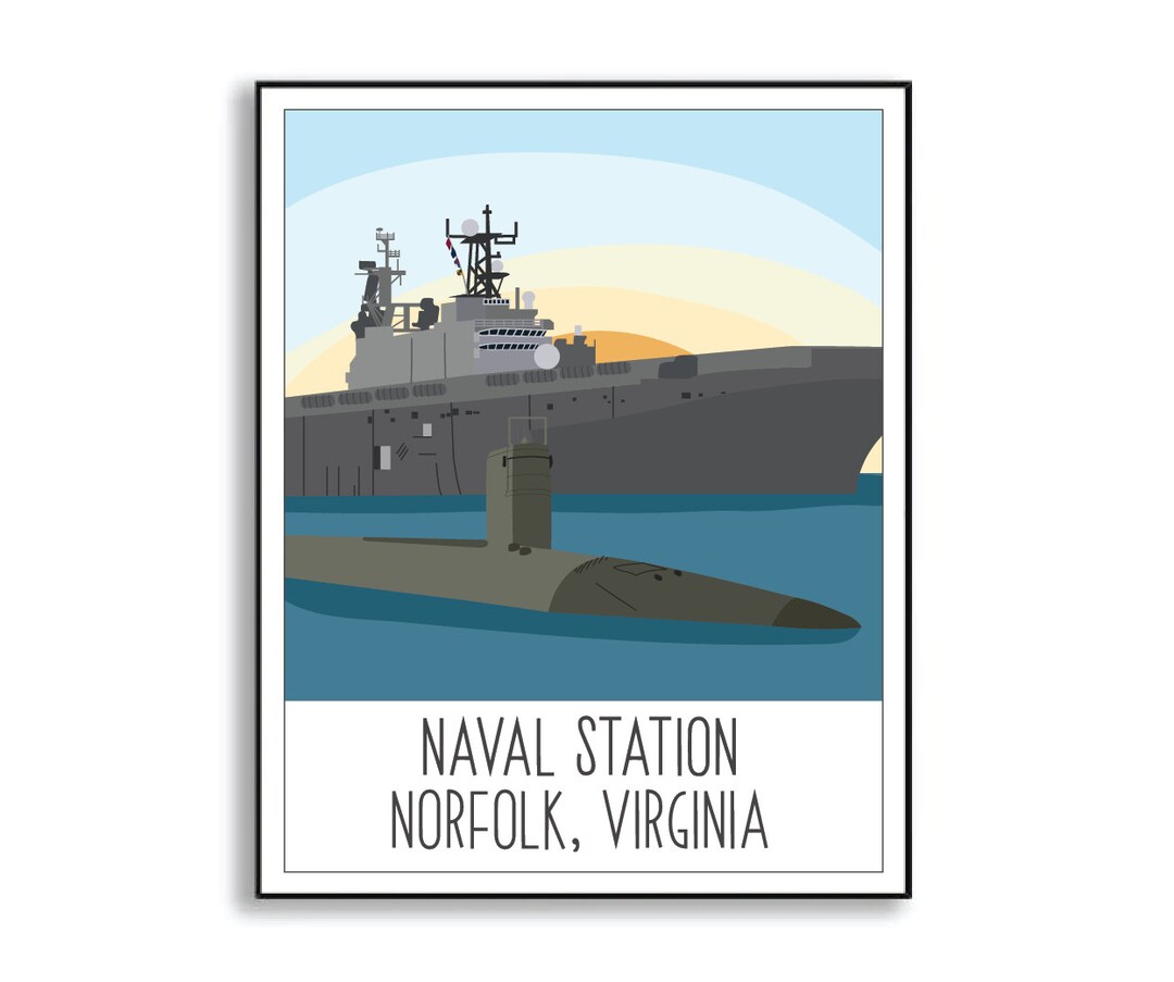 Naval Station Norfolk Print: Military Base Souvenir Poster - Etsy