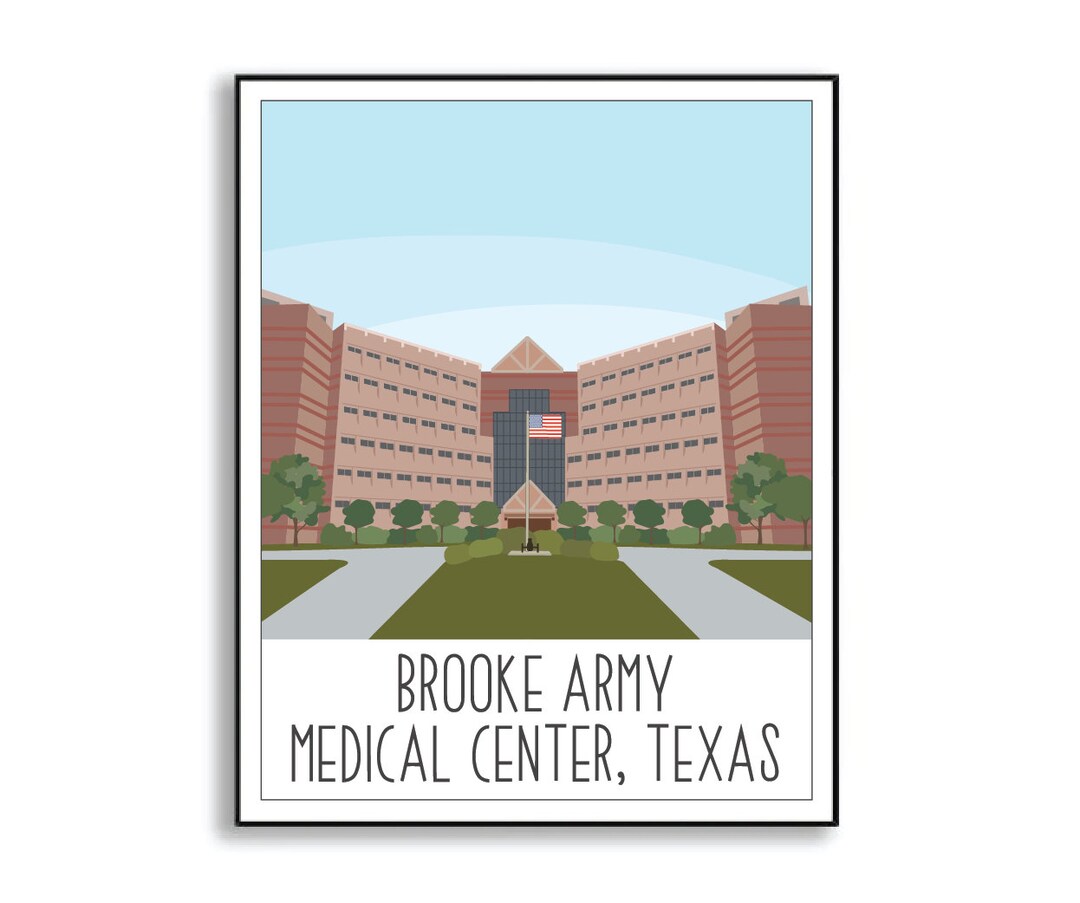 Brooke Army Medical Center Poster, Fort Sam Houston TX Art Print, BAMC ...