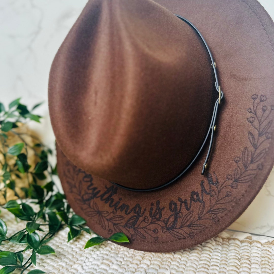 Everything is Grace Boho Christian Fedora, Subtle Catholic Apparel, St ...
