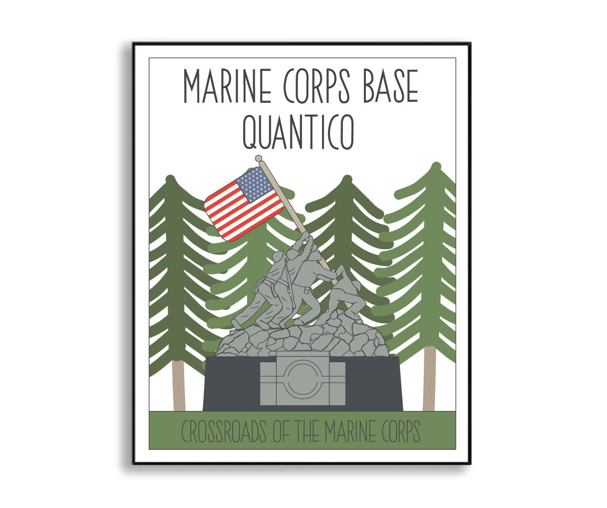 Marine Corps Base Quantico Military Base Illustration Digital Drawing ...