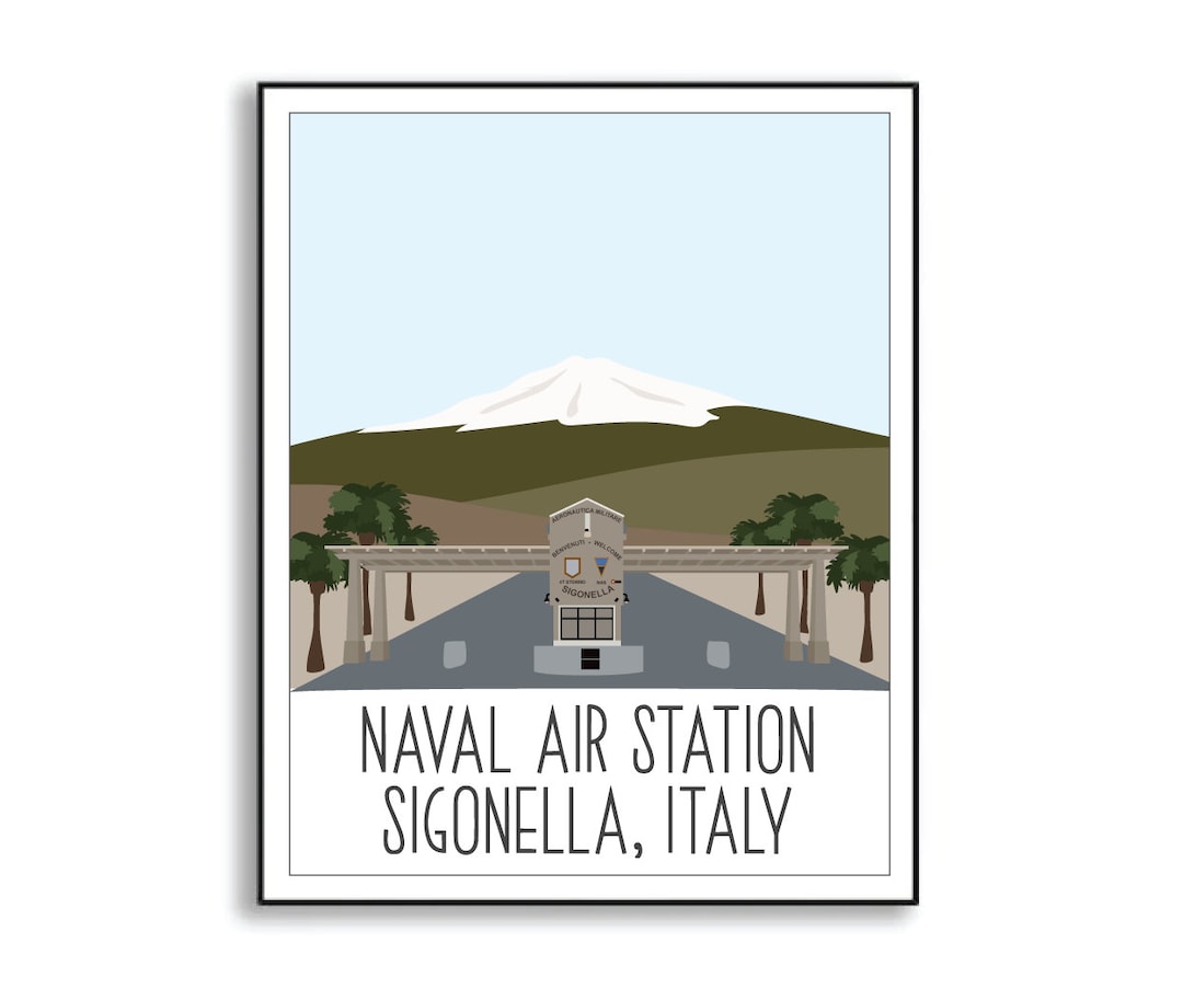 NAS Sigonella Poster, Naval Air Station Sigonella Italy Illustration ...
