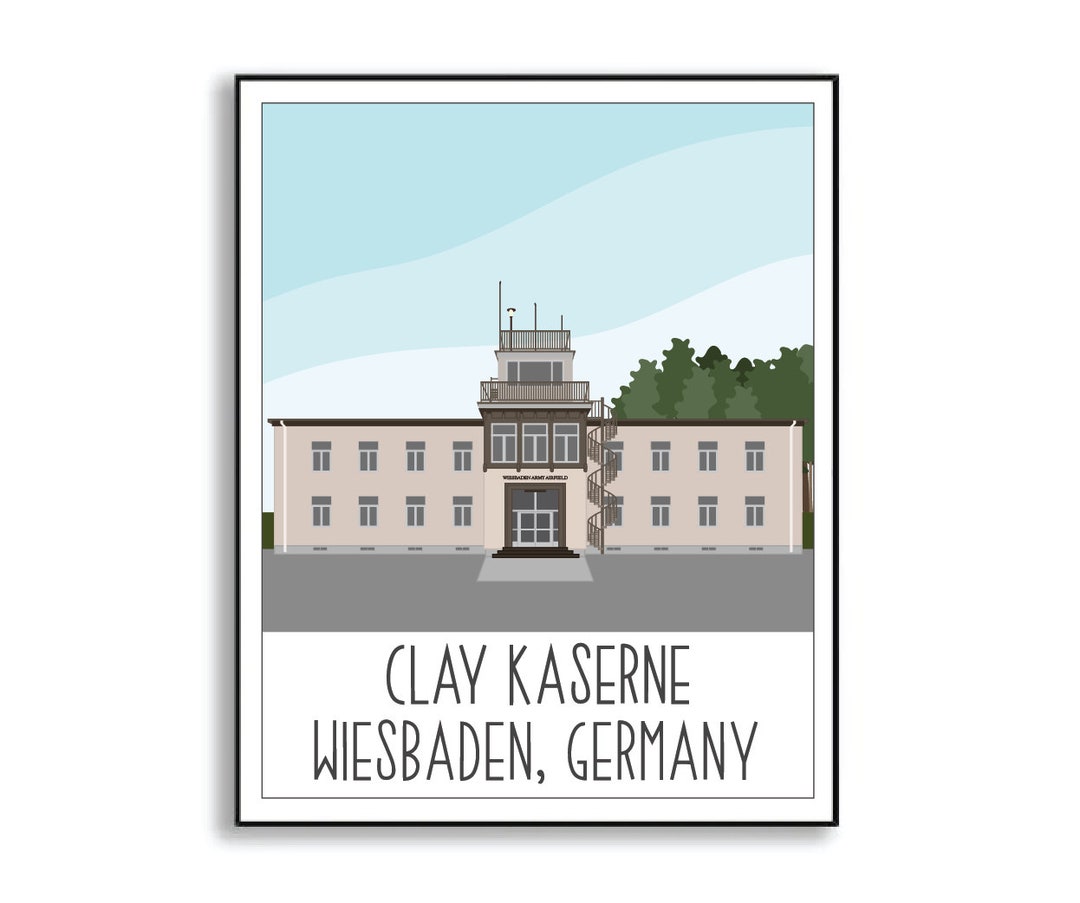 Clay Kaserne Poster, Wiesbaden Germany Military Base Print, Clay ...