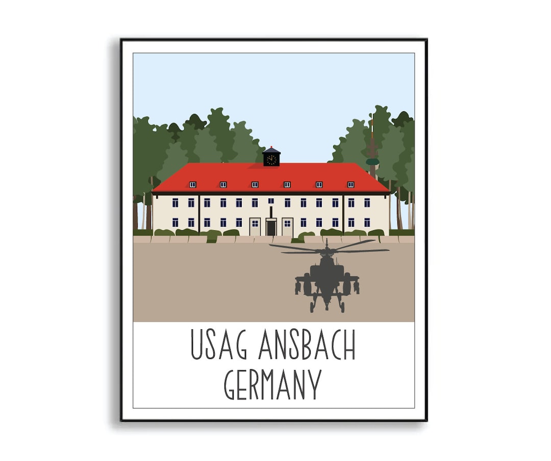 USAG Ansbach Poster, Ansbach Germany Print, US Army Garrison Ansbach ...
