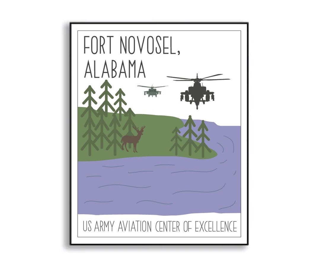 Fort Novosel Alabama Military Base Illustration, Duty Station Sign ...