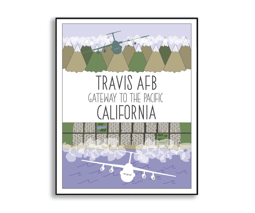 Travis Air Force Base, California, Military Illustration, Collectible ...