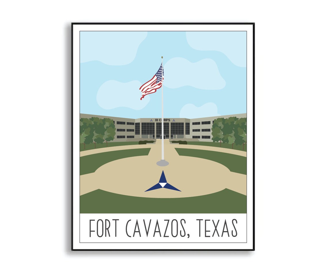 Fort Cavazos Poster, Fort Cavazos Army Base Print, Fort Cavazos Duty ...