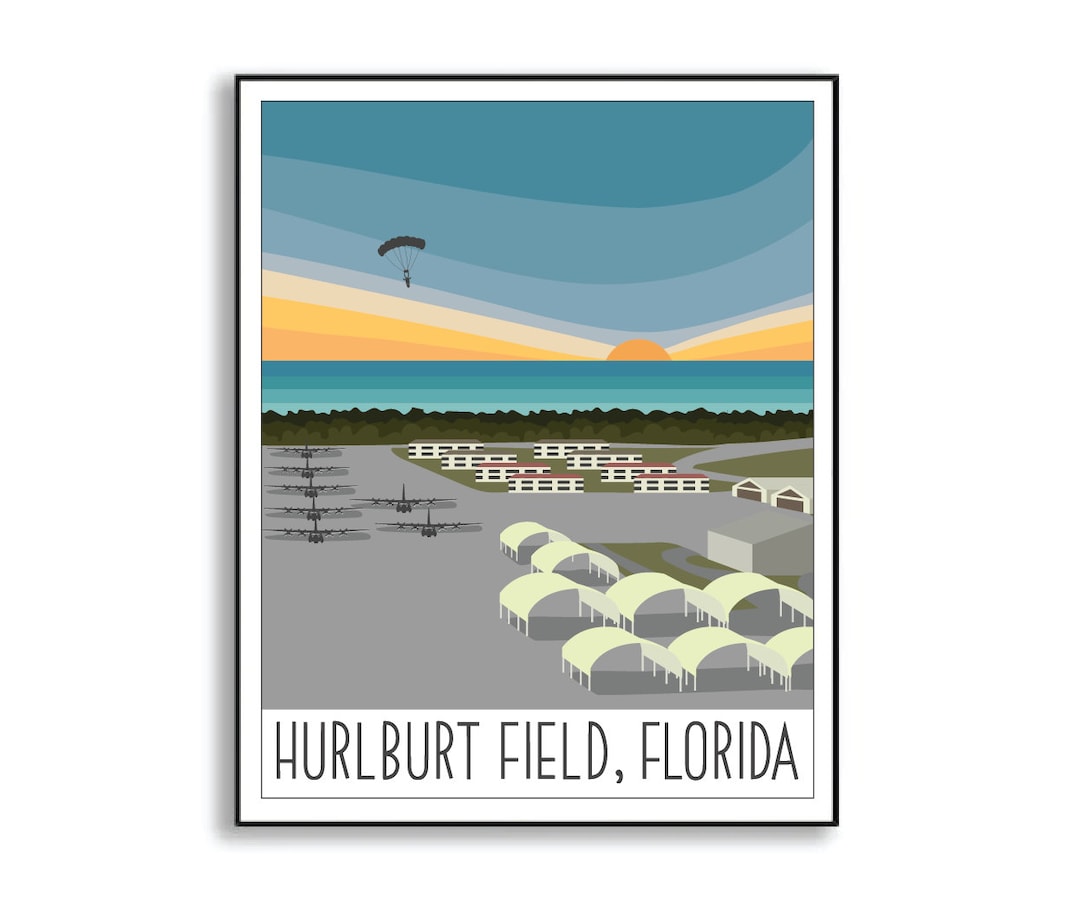 Hurlburt Field Print, Air Force Duty Station Sign, Collectible Military ...