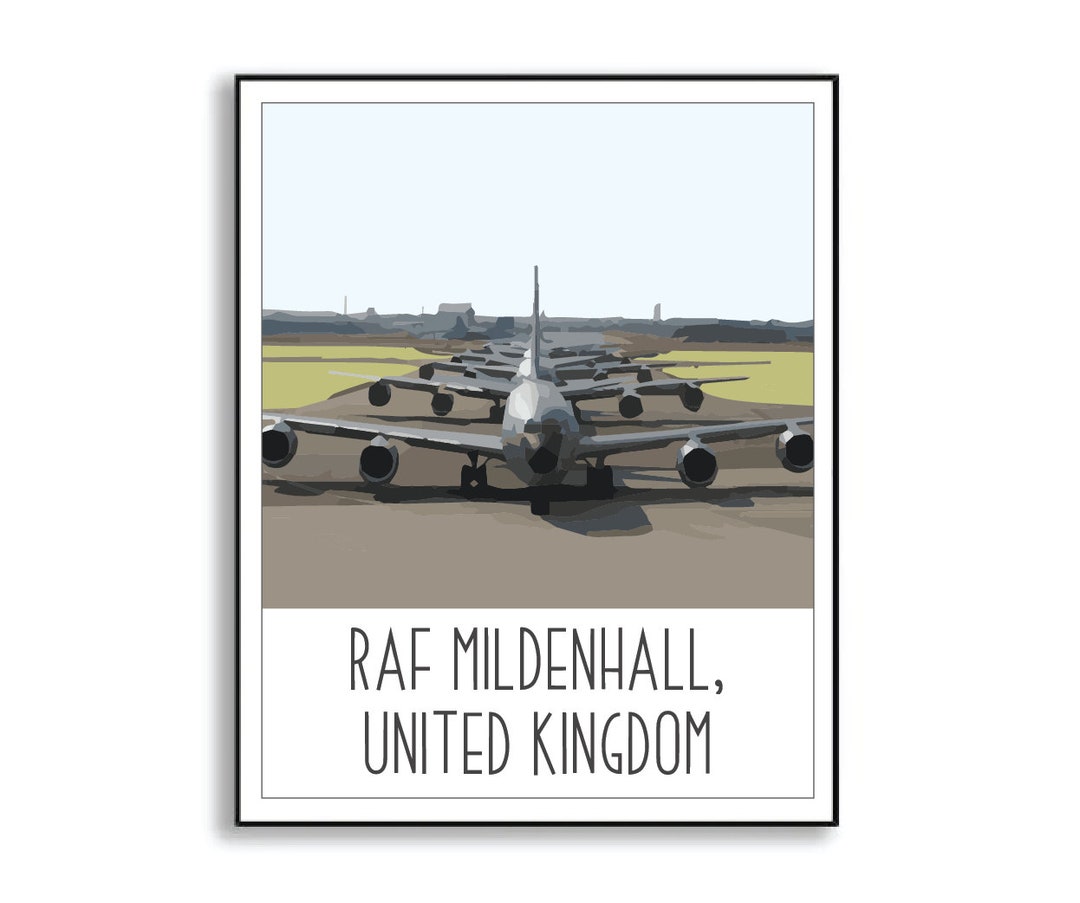 RAF Mildenhall Duty Station Sign, Royal Air Force Base Drawing, Air ...