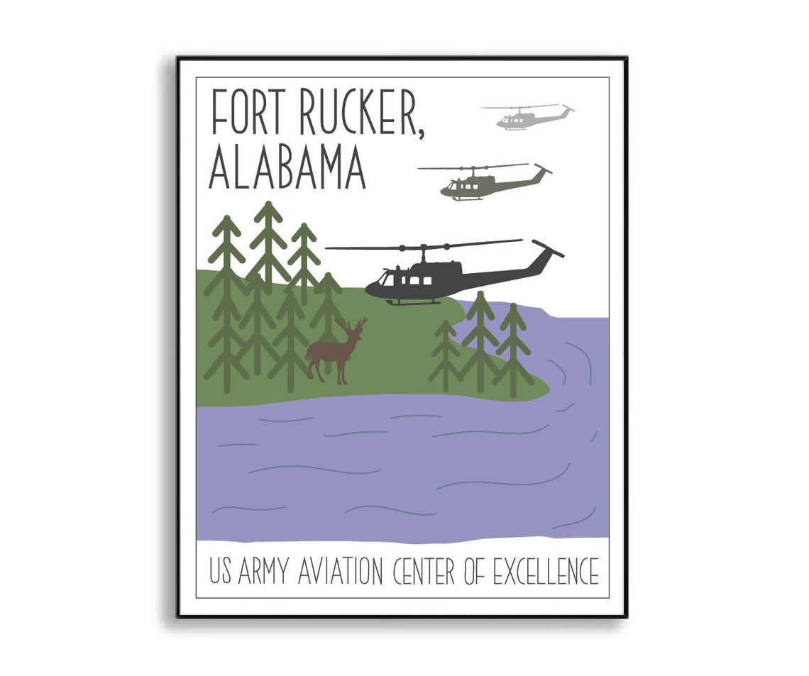 Fort Rucker Alabama Military Base Illustration | Etsy