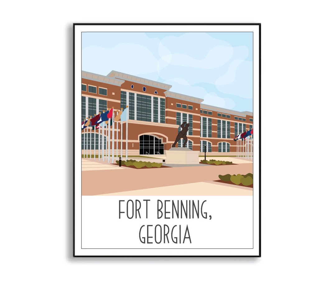 Fort Benning Georgia Poster, Military Base Print, Duty Station Sign ...