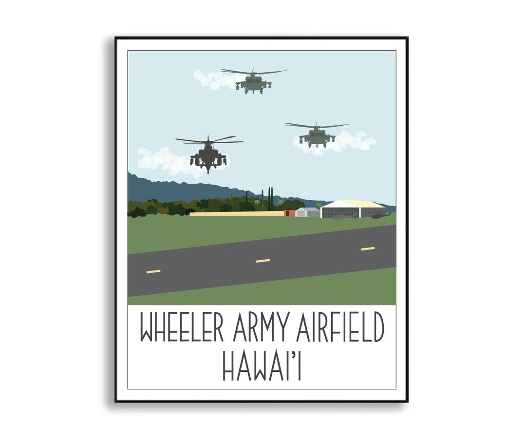 Wheeler Army Airfield Hawaii Print, Vintage Military Base Art - Etsy