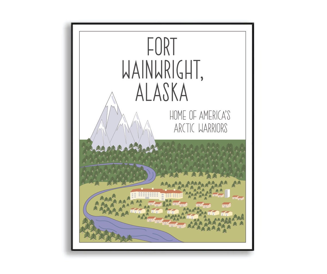 Fort Wainwright Military Base Illustration | Etsy