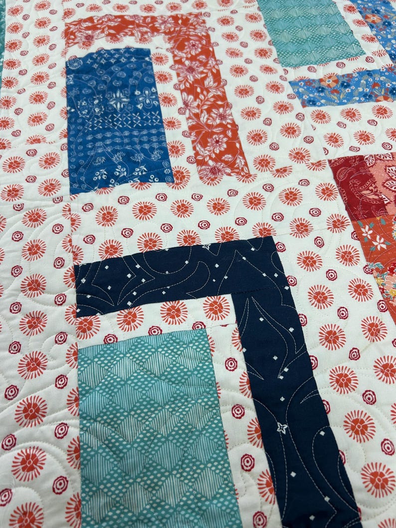 Modern Quilt: Cadence Fabrics, Large Twin Size (75x101) - Etsy