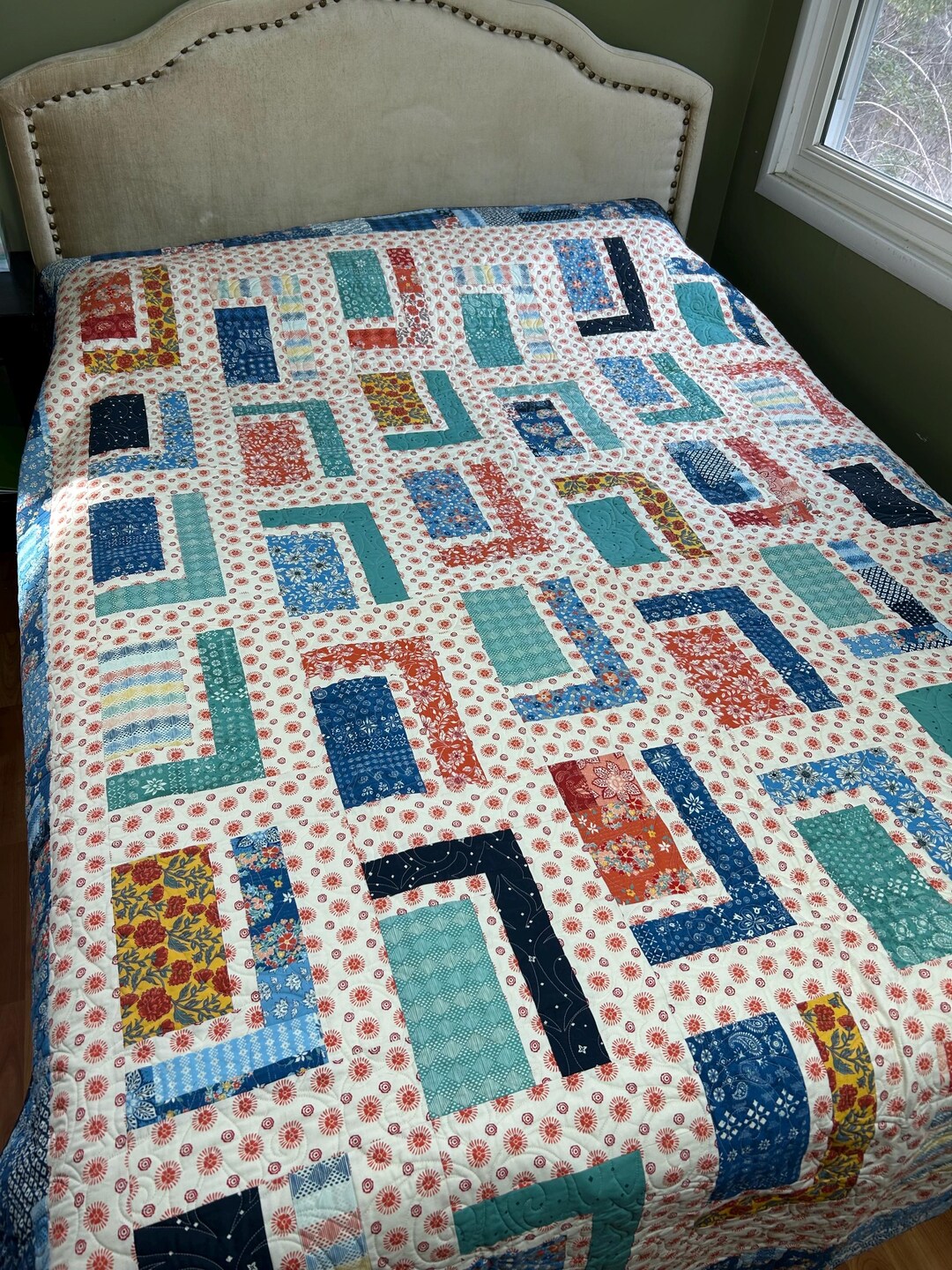 Modern Quilt: Cadence Fabrics, Large Twin Size (75x101) - Etsy