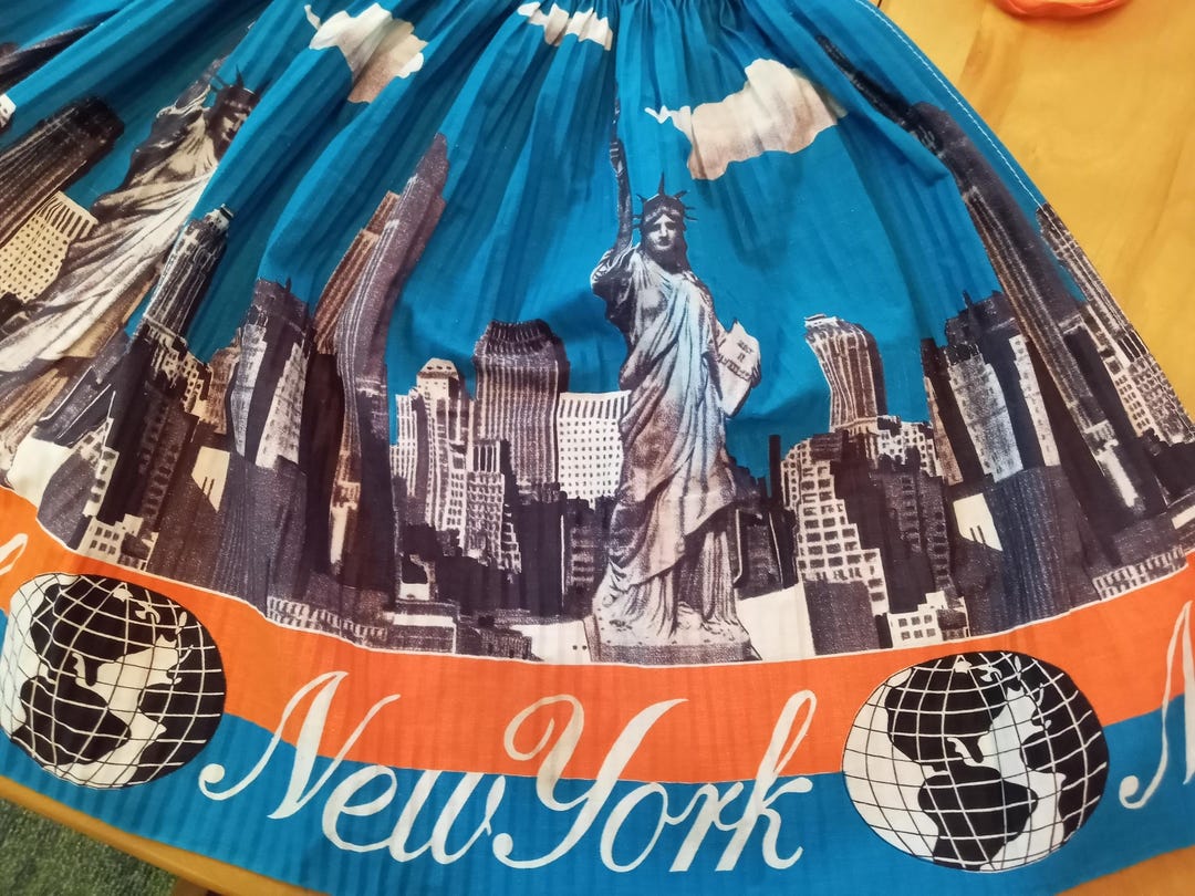 Vintage NYC Souvenir Statue of Liberty Apron Lowenstein Fabrics UNUSED ...