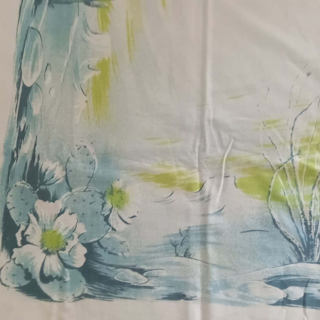 Vintage California Hand Prints Desert Tablecloth - Etsy