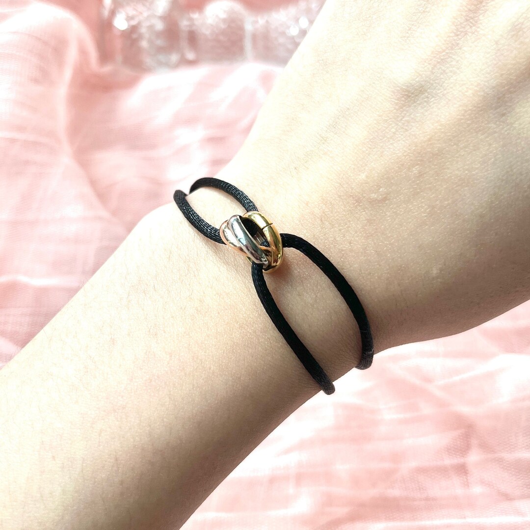 Multi Color-satin Cord Trinity Cord Bracelet, Handmade Adjustable 3 ...