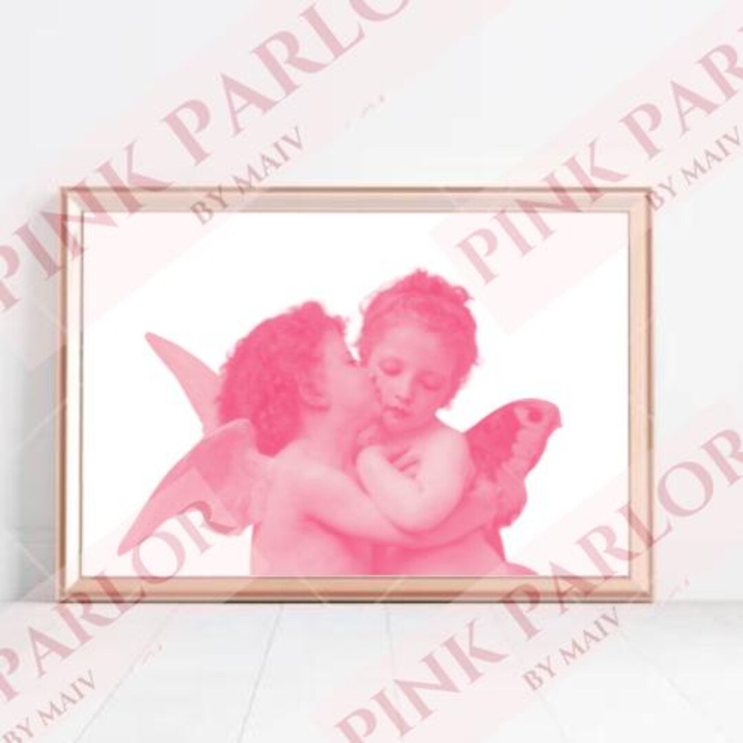 Pink Angel Renaissance Cherubs Pink Coquette Inspired Wall Art Digital ...