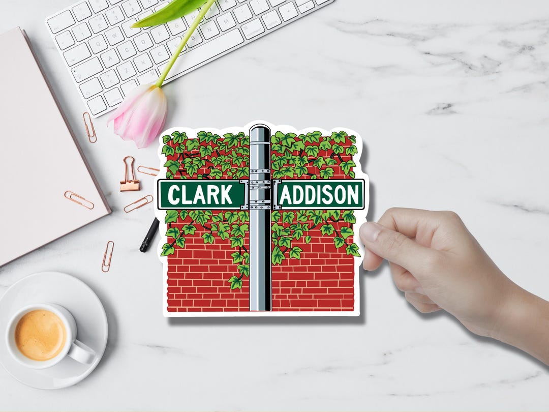 Clark and Addison Sticker or Magnet - Wrigley Field Street Signs ...