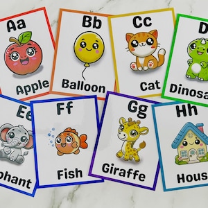Alphabet Flashcards Printable – ABC Learning Cards Coloring Tracing ...