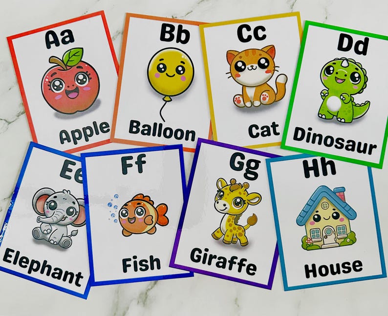 Alphabet Flashcards Printable – ABC Learning Cards Coloring Tracing ...