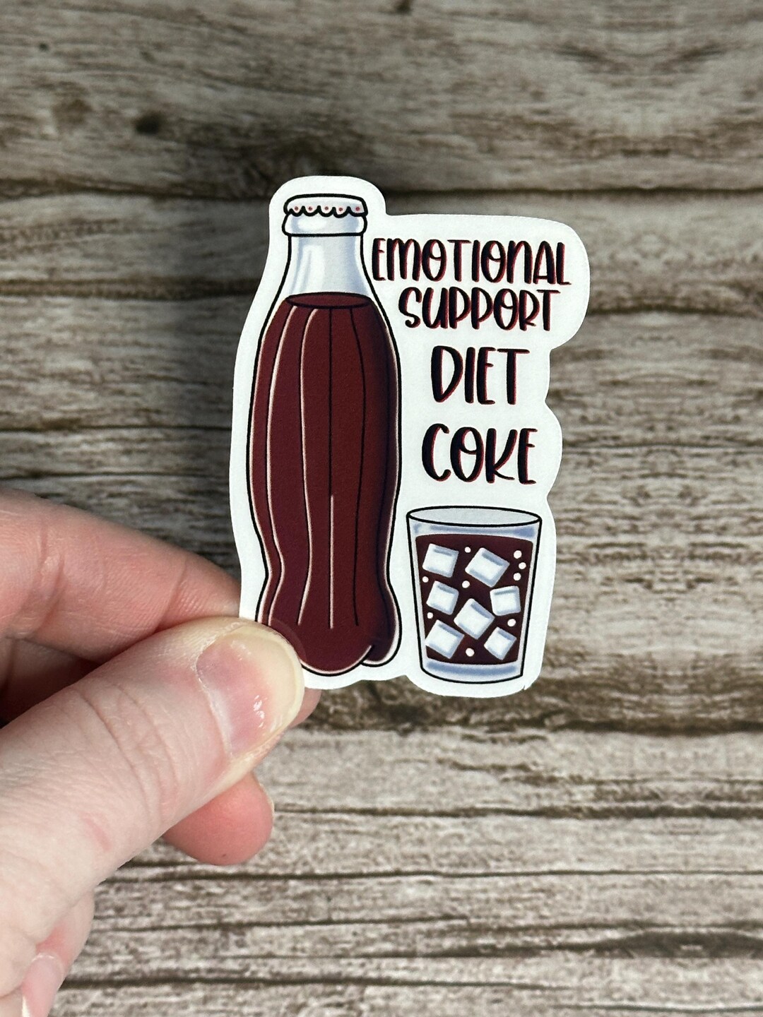 Emotional Support Diet Coke Sticker - Funny Emotional Support Cartoon ...