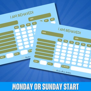 Kids Behavior Chart | Behavior Reward Chart for Kids | Printable PDF ...