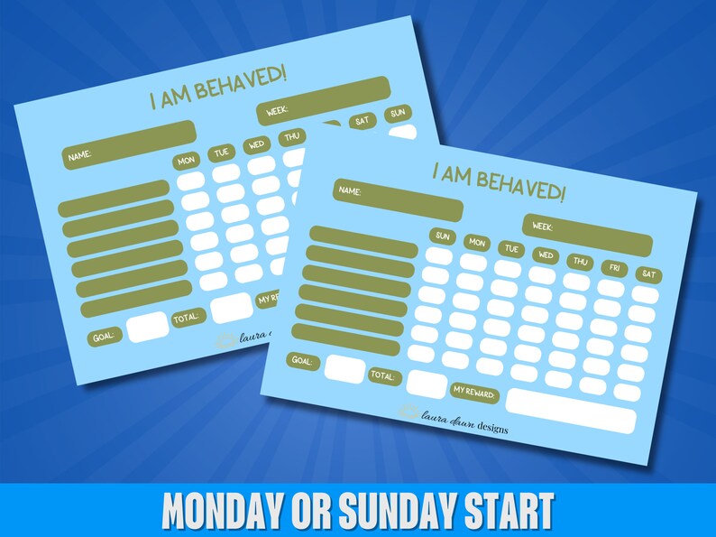 Kids Behavior Chart | Behavior Reward Chart for Kids | Printable PDF ...