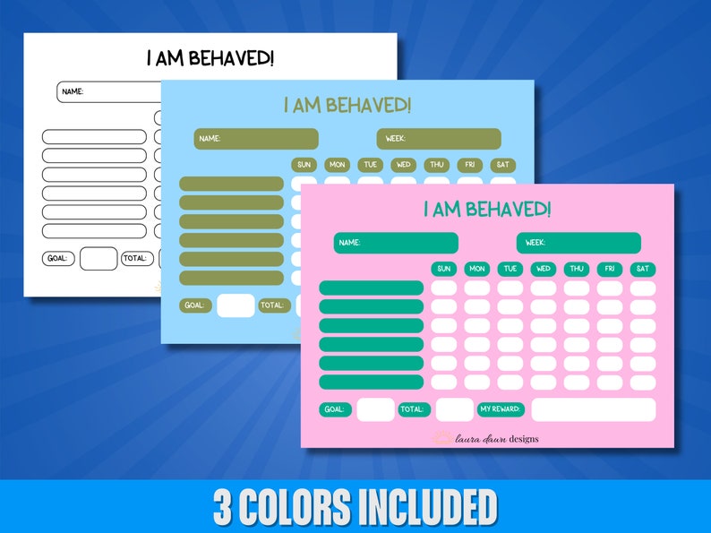 Kids Behavior Chart | Behavior Reward Chart for Kids | Printable PDF ...
