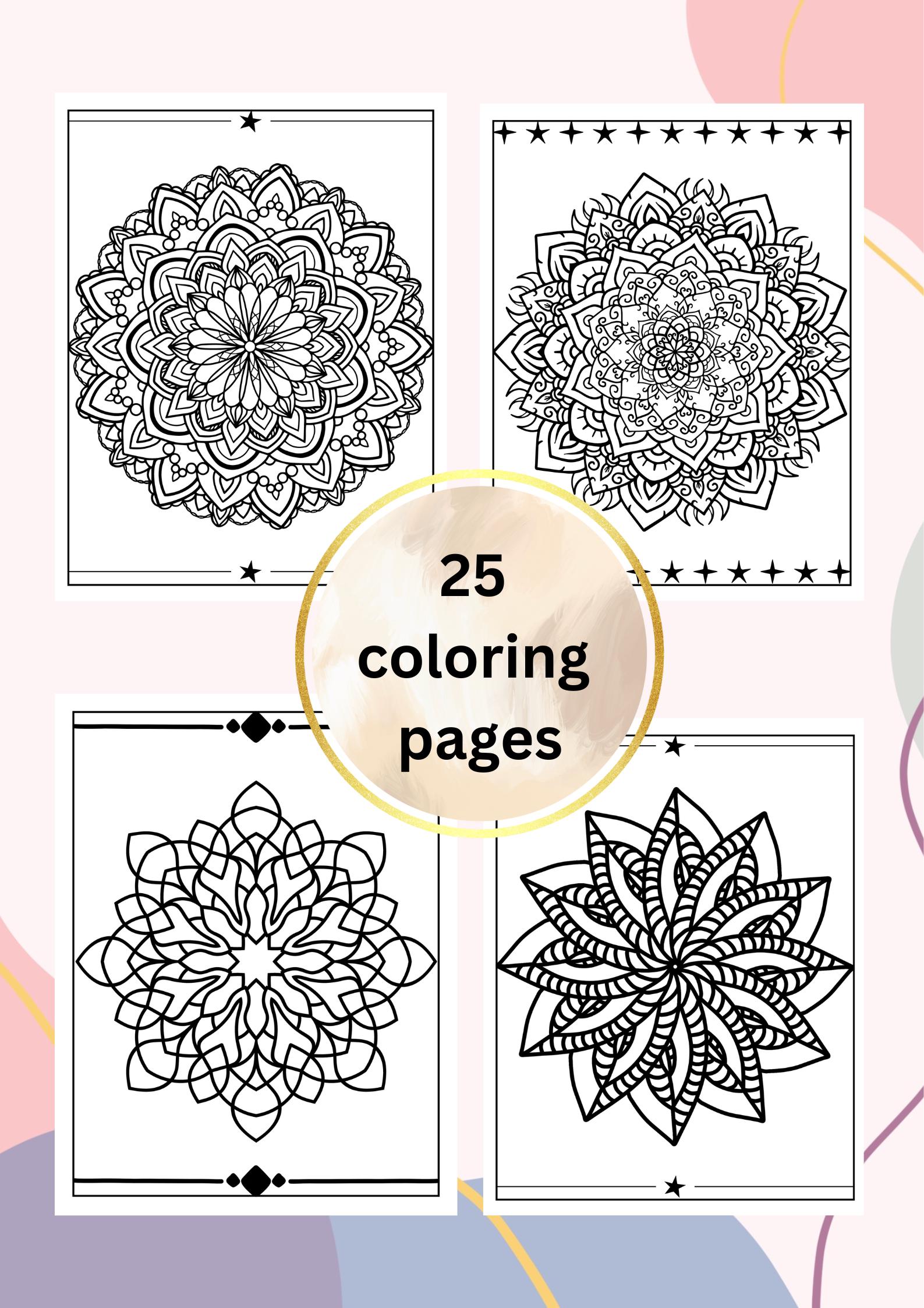 Mandala Coloring Pages for Kids, Teens and Adults, Home Fun, Relaxation ...