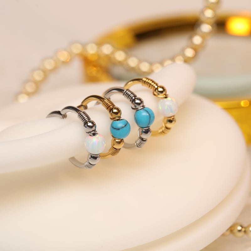 18g Nostril Bead Hoop - Etsy