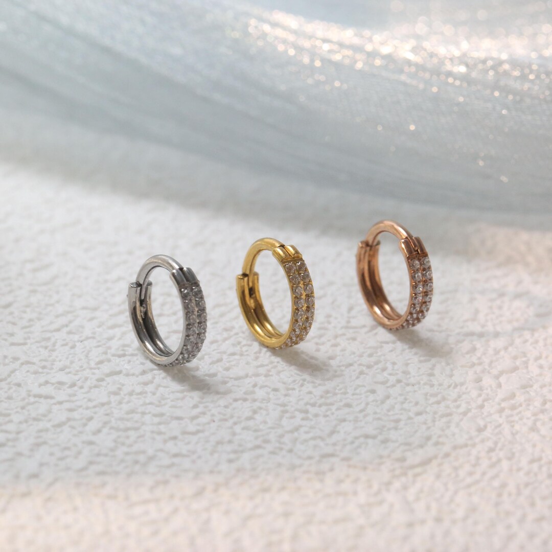 Shiny Zirconia Double Layer Nose Ring 316L Septum Ring/nose Ring/nose ...
