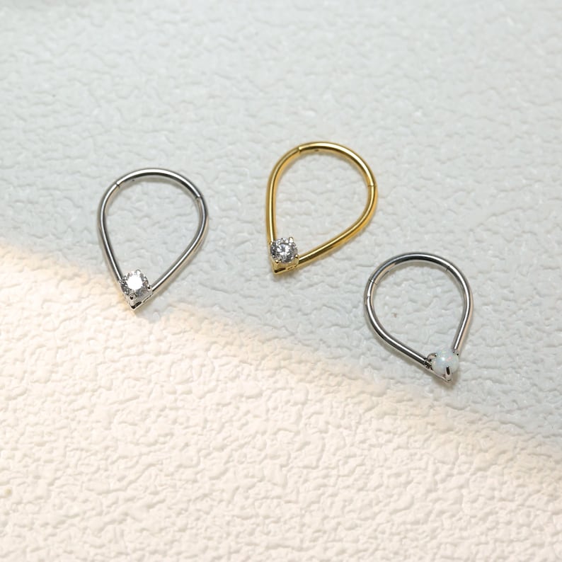 Teardrop Shaped Septum Ring Nose Ring Earring Earlobe Nose Piercing ...