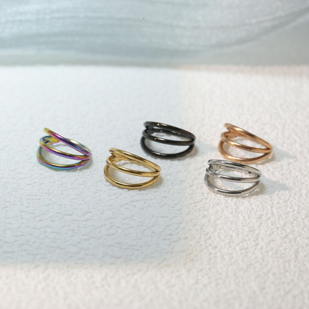Nose Ring Hoop Three-open Nose Ring Hoop Nose Ring Piercing Jewelry 16G ...