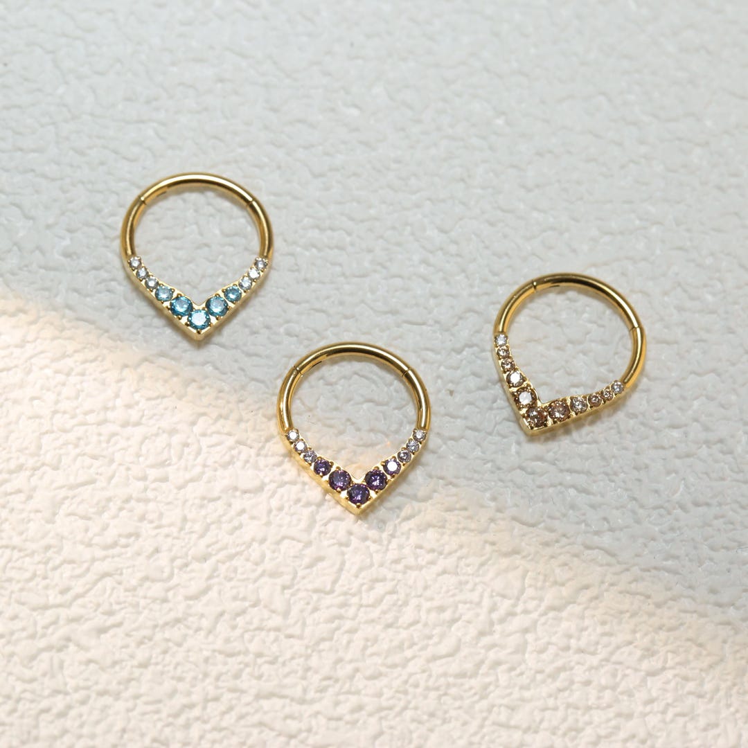 316L Champagne Nasal Septum Ring Concha Tragus Helix Ear Bone Cartilage ...