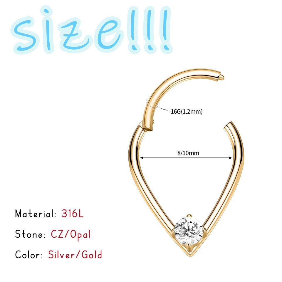 Teardrop Shaped Septum Ring Nose Ring Earring Earlobe Nose Piercing ...