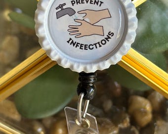 Infection Control Practitioner Button Name Badge Holder Germs Gift ...