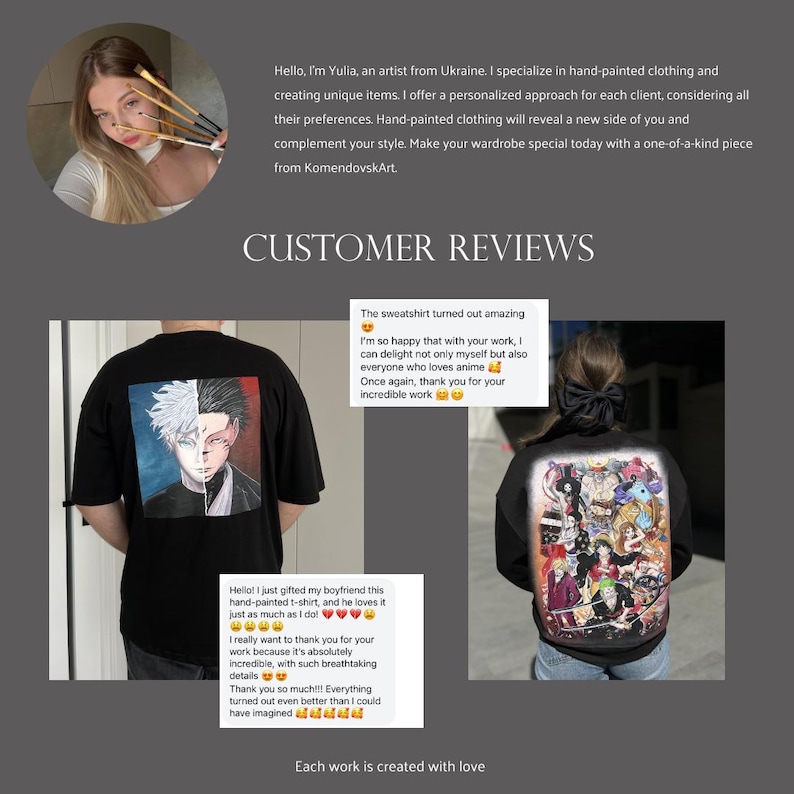 Custom Anime T-shirt, Hand Painted T-shirt With Flowers, Personalized ...