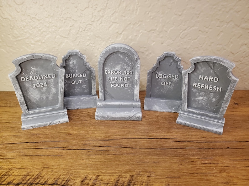 Tombstone Set of 5 - Desk Decor - Etsy