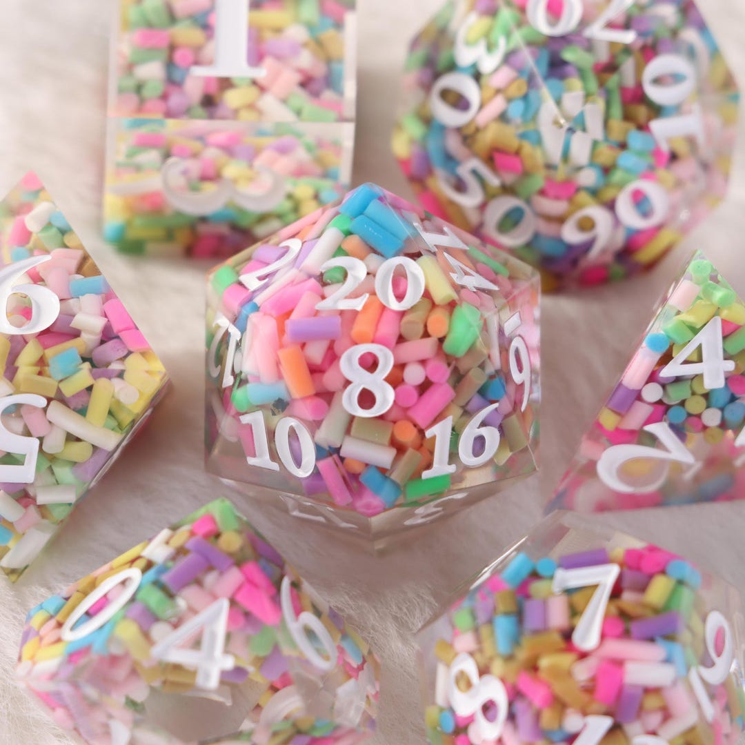 Sharp Edge DND Dice, Sharp Edge Polyhedral DND Dice, D20, Candy Dice ...