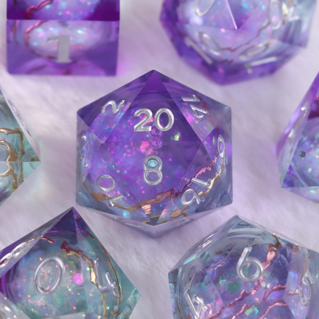 Lightning Dice, Dungeons and Dragons Dice Set, Sharp Edge DND Dice, DM ...