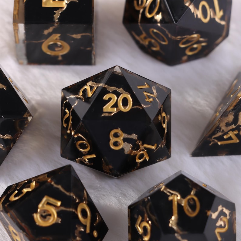 Lightning Dice, Dungeons and Dragons Dice Set, Sharp Edge DND Dice, DM ...