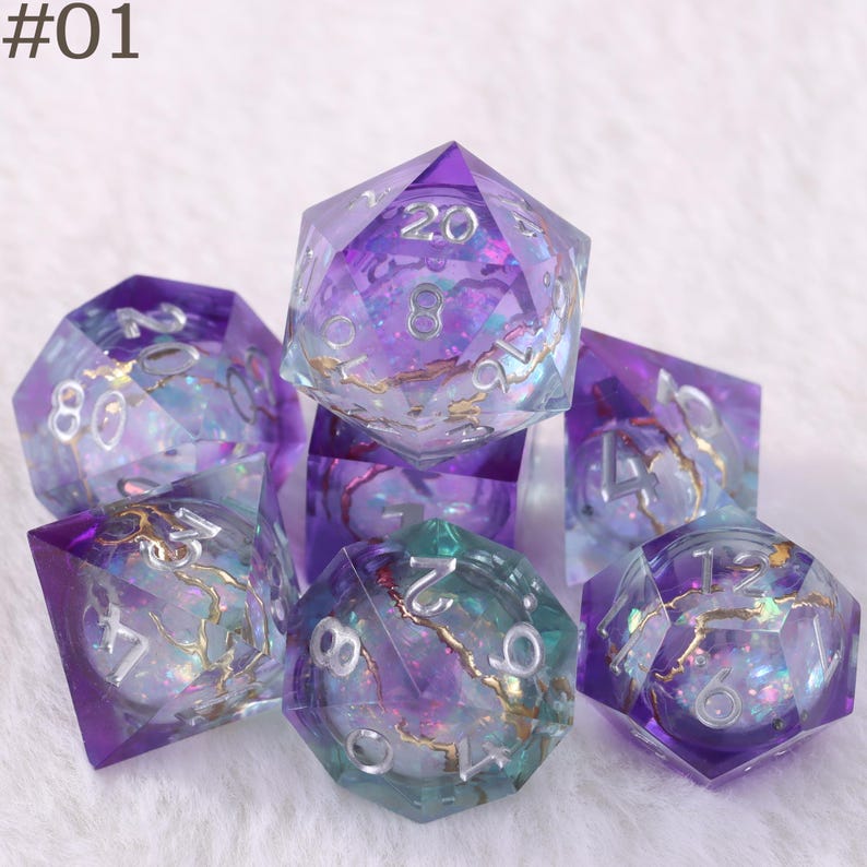 Lightning Dice, Dungeons and Dragons Dice Set, Sharp Edge DND Dice, DM ...
