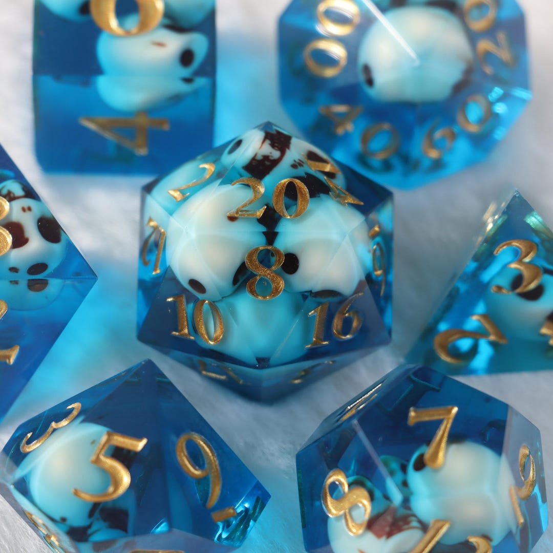 Skull Dice Set | Handmade Epoxy Resin Skeleton Dice | DND RPG Dice ...