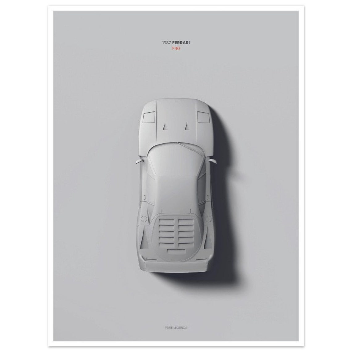 Ferrari F40 - Minimalist Car Poster - Pure Legends - Etsy