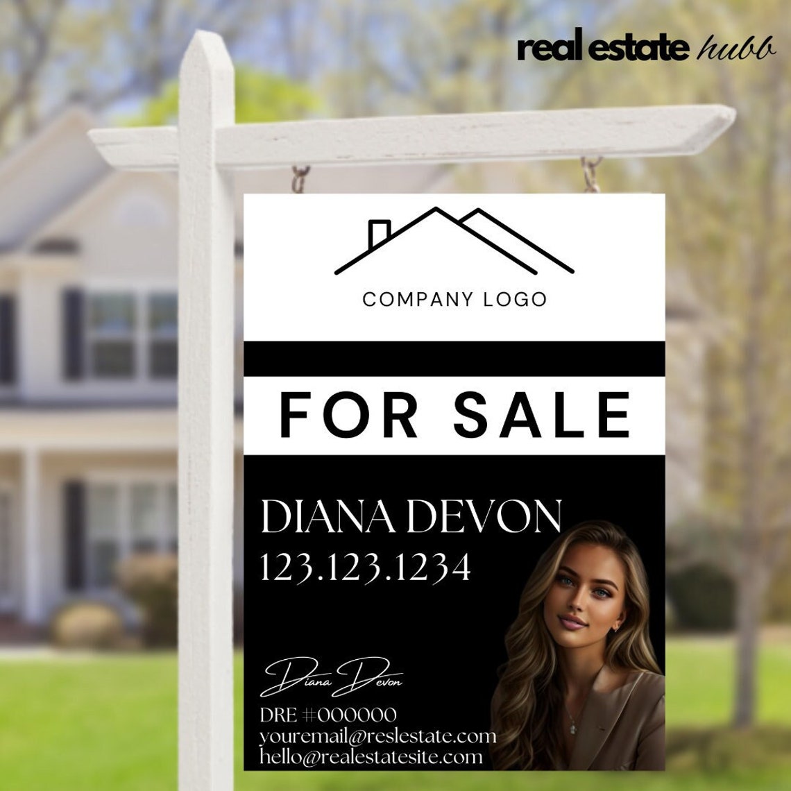 Real Estate Sign Template | for Sale Sign | Customizable for Sale Sign ...