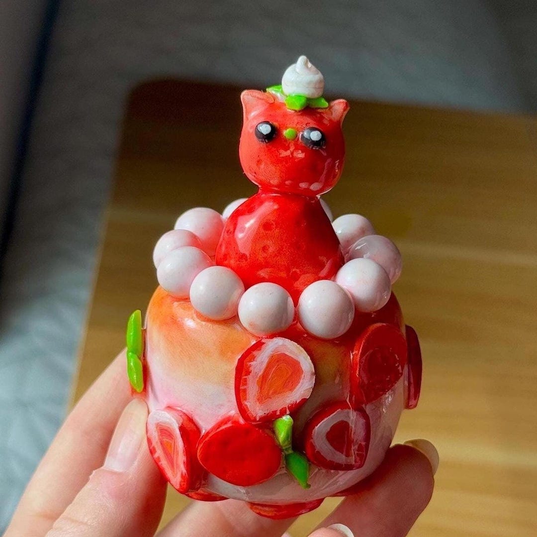 Strawberry Shortcake Kitty Desk Friend, Cute Desk Decor for Cat ...